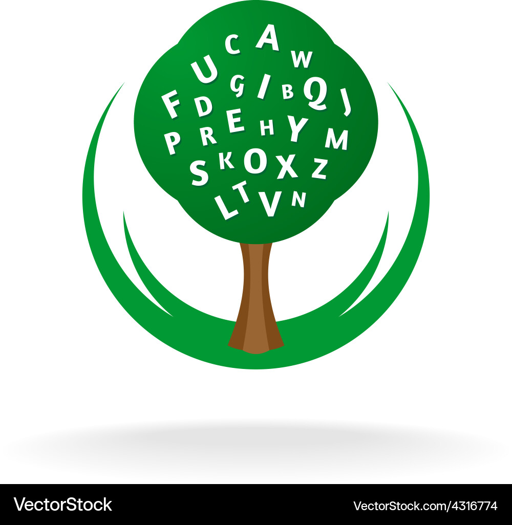 Foreign language school logo Royalty Free Vector Image