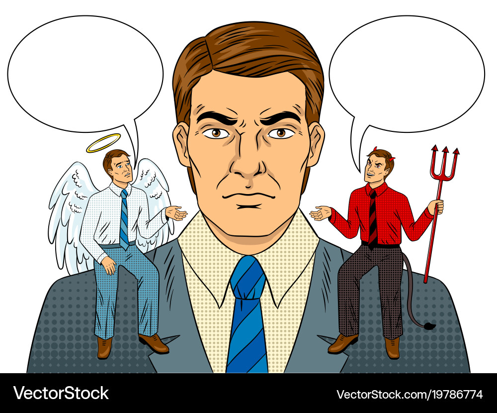 Good vs Evil Business Royalty Free Vector Image