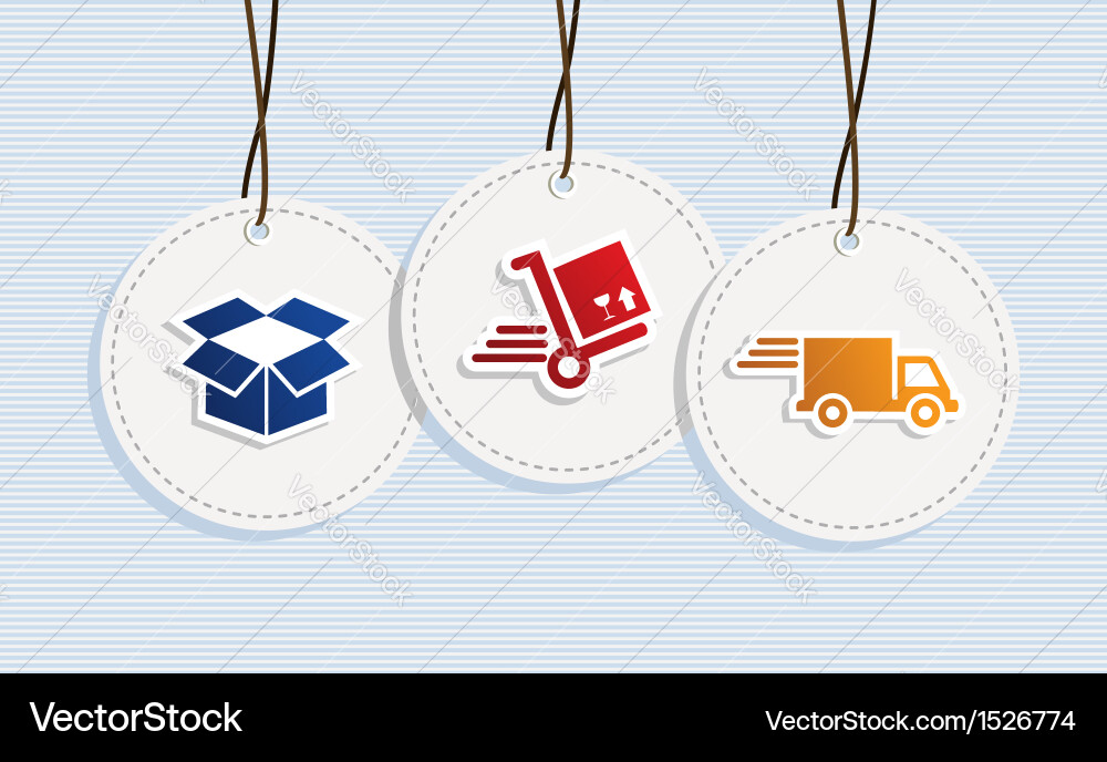 Hanging shipping badges Royalty Free Vector Image