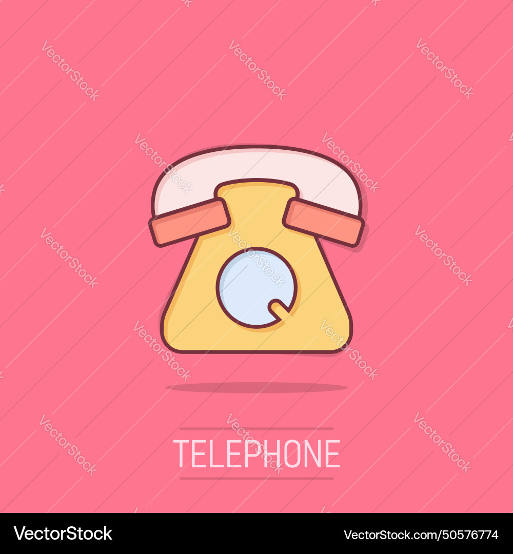 Mobile phone icon in comic style telephone talk Vector Image