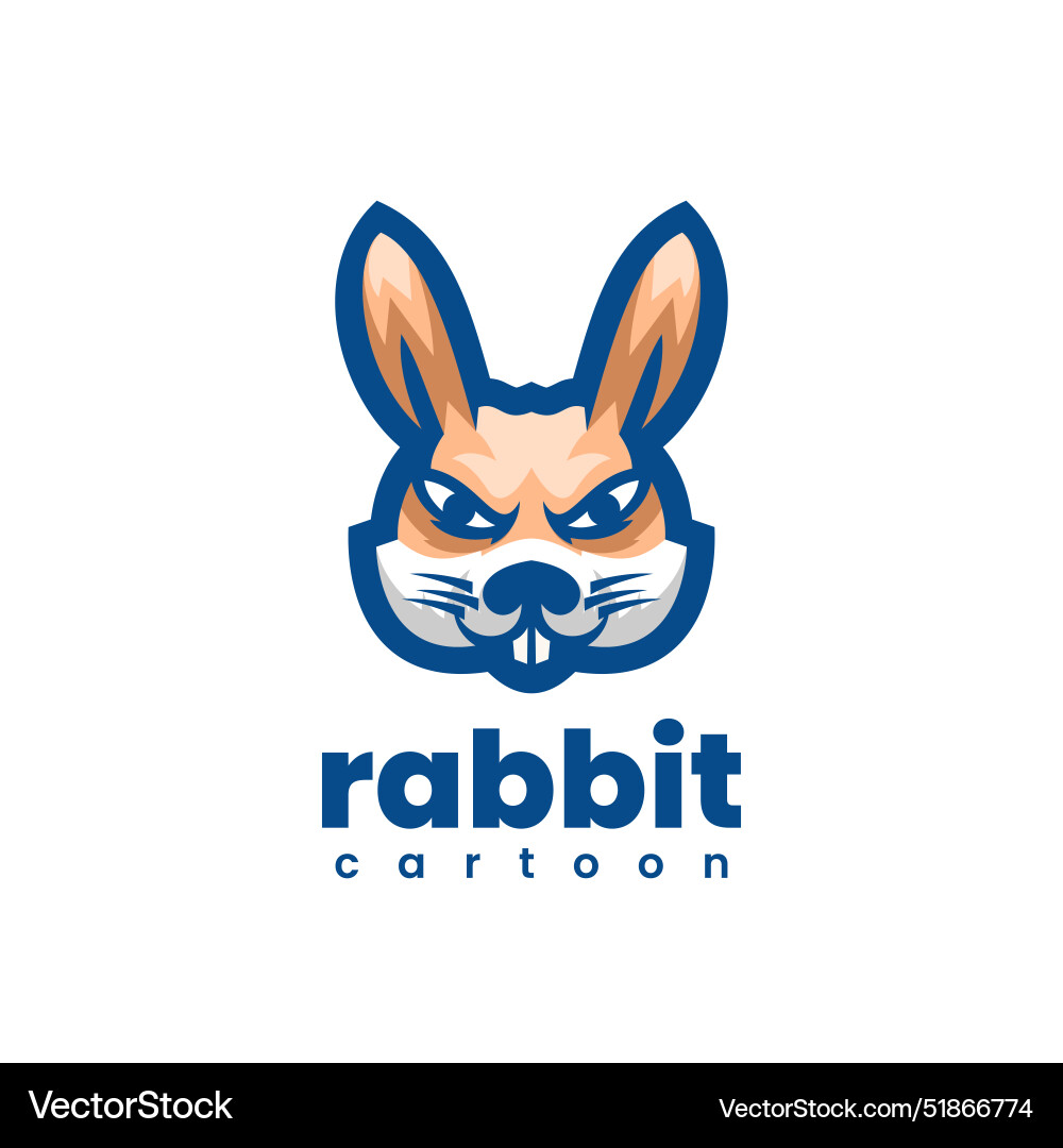 Rabbit simple mascot logo Royalty Free Vector Image