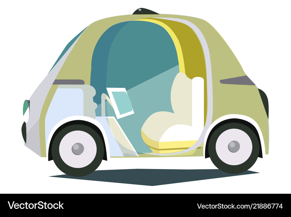 Self-driving car colorful poster Royalty Free Vector Image