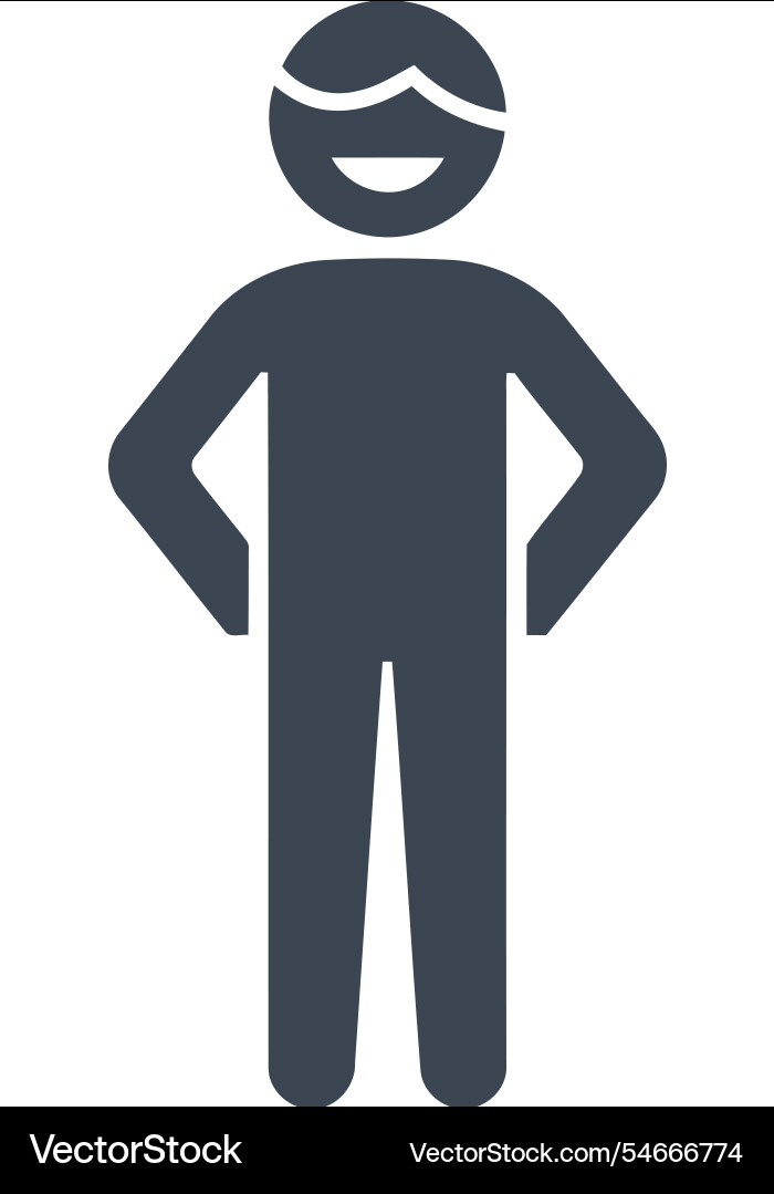 Smiling standing person icon Royalty Free Vector Image