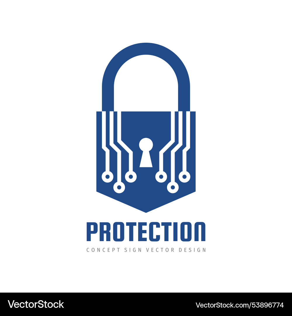 Web protection security lock - concept logo Vector Image