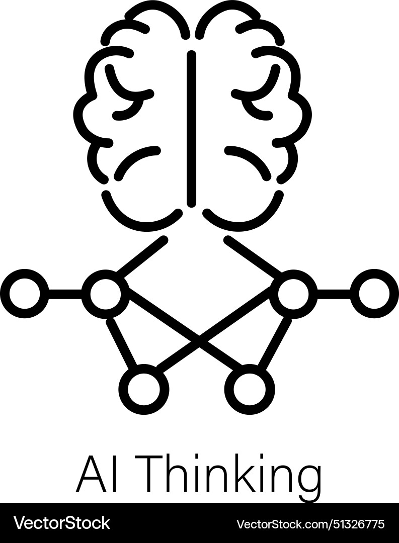 Ai thinking Royalty Free Vector Image - VectorStock