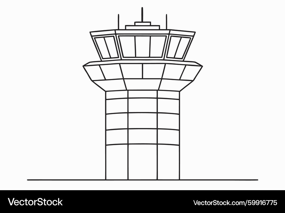 Air Traffic Control Tower Outline – Royalty-Free Vector | VectorStock