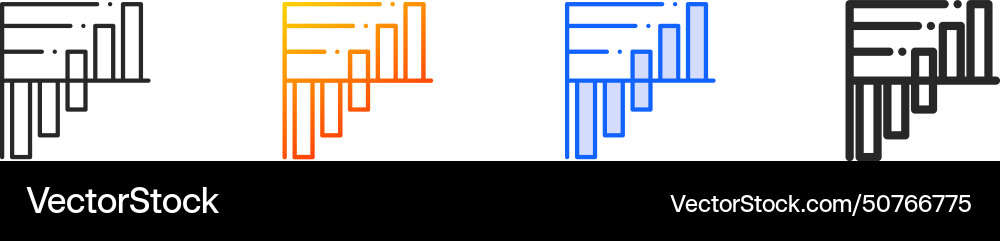 Analytics iconthin linear gradient blue stroke Vector Image