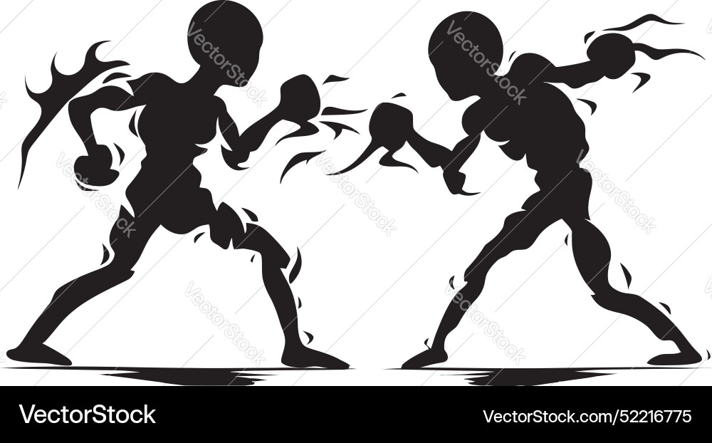 Battle impact two men fighting emblem rivalry Vector Image