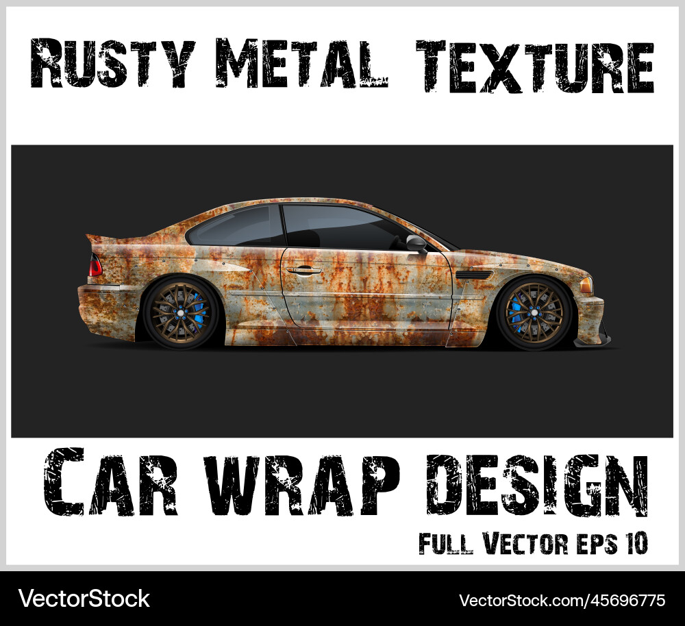 Car wraps design - dirty metal texture Royalty Free Vector