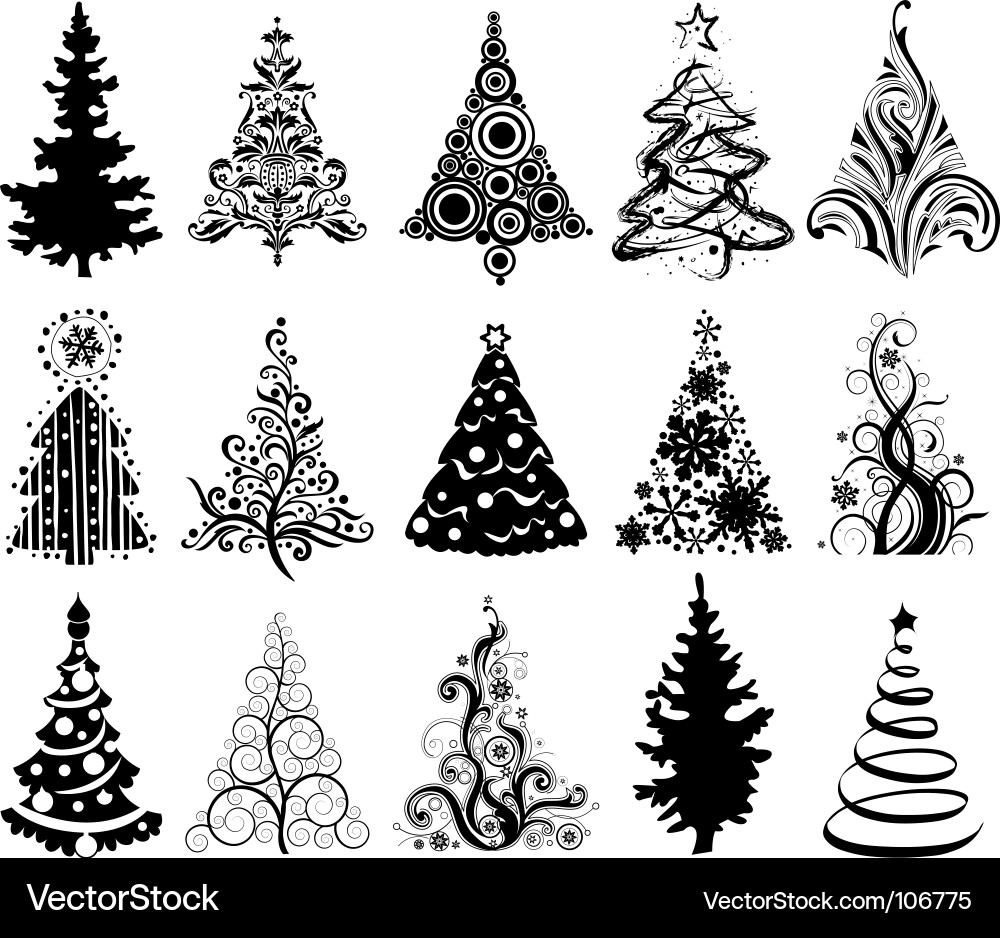 Christmas trees Royalty Free Vector Image - VectorStock