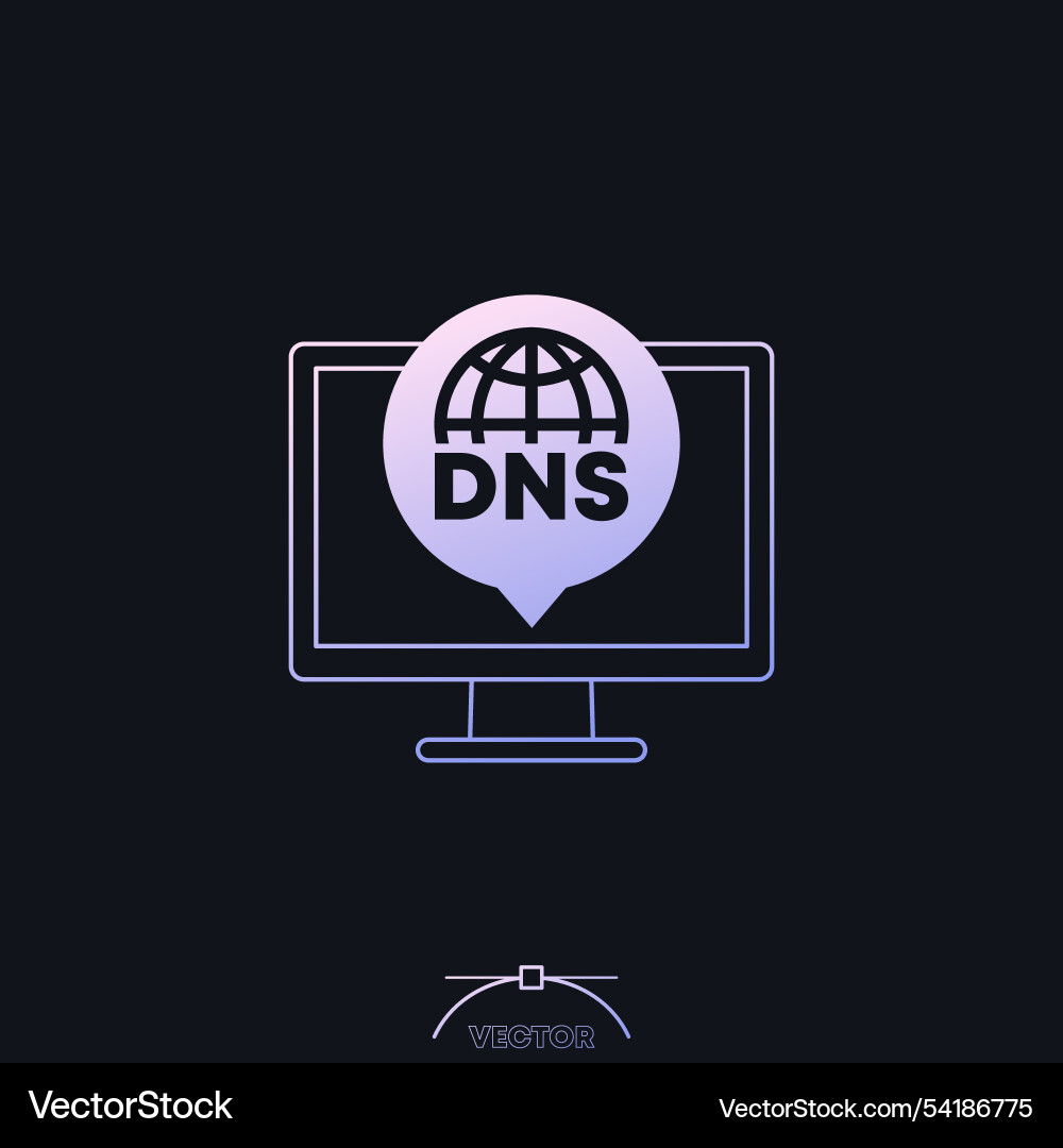 Dns icon with a gradient Royalty Free Vector Image