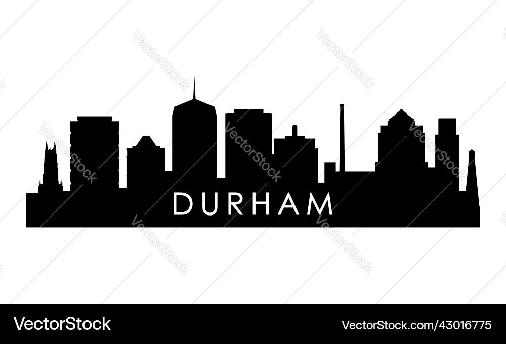 Durham skyline silhouette black city Royalty Free Vector