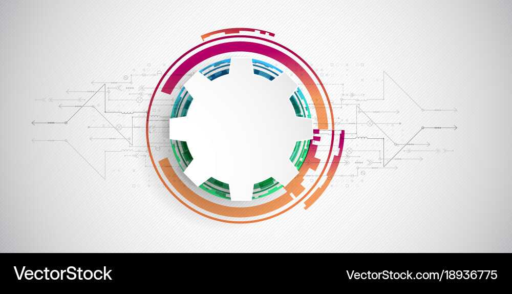 Gear wheel digital technology concept Royalty Free Vector