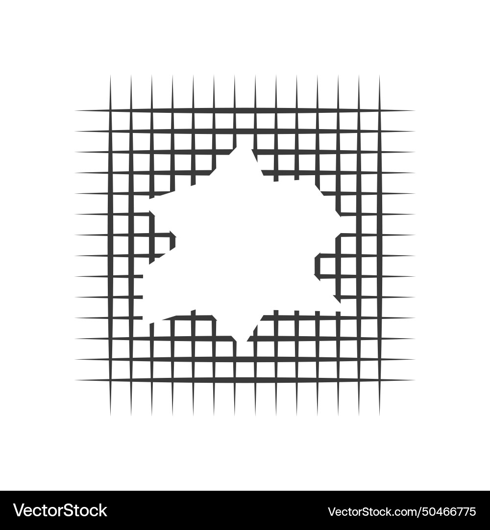 Hole in metal mesh glyph icon Royalty Free Vector Image