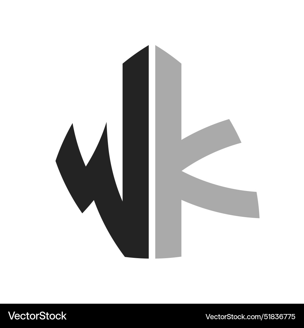 Modern creative wk logo design letter wk icon for Vector Image