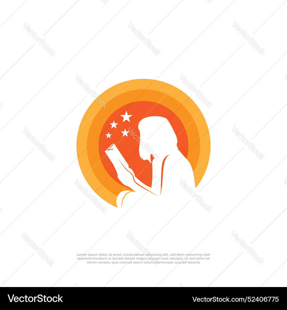 Reading book logo design inspiration Royalty Free Vector