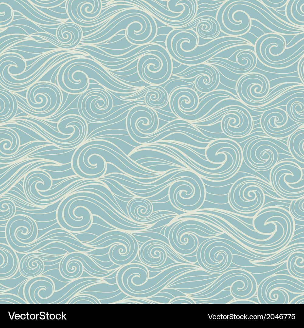 Sea waves seamless pattern Royalty Free Vector Image