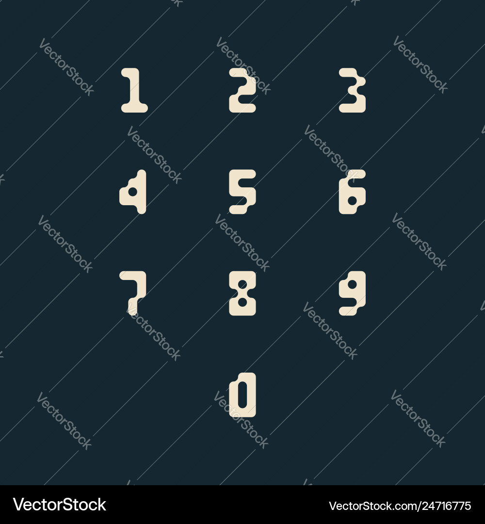 Set of 0-9 number icons Royalty Free Vector Image