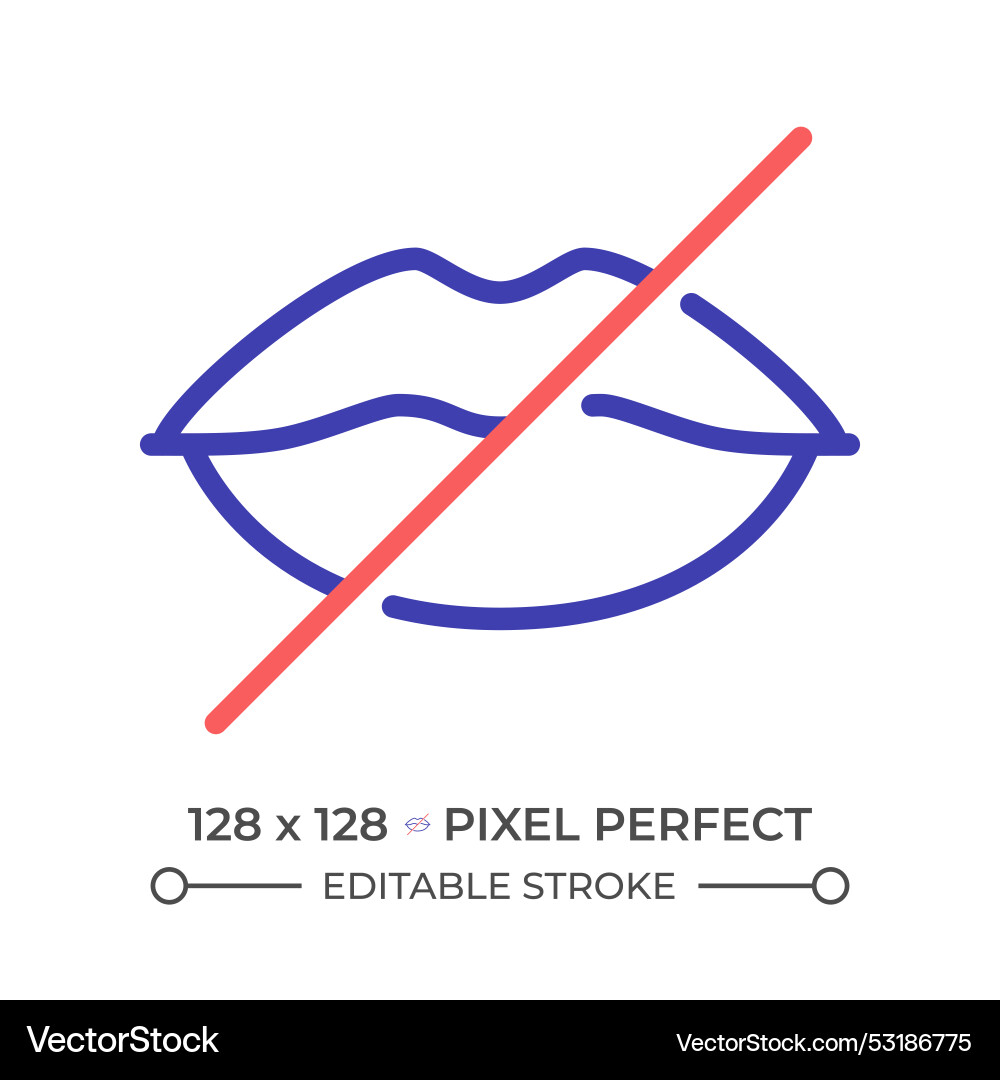 Speech loss two color line icon Royalty Free Vector Image