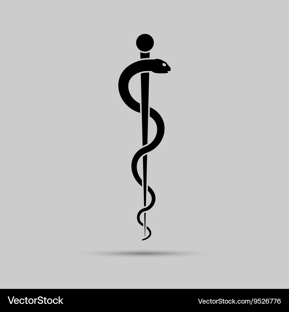 Aesculapius medical symbol or featuring Royalty Free Vector