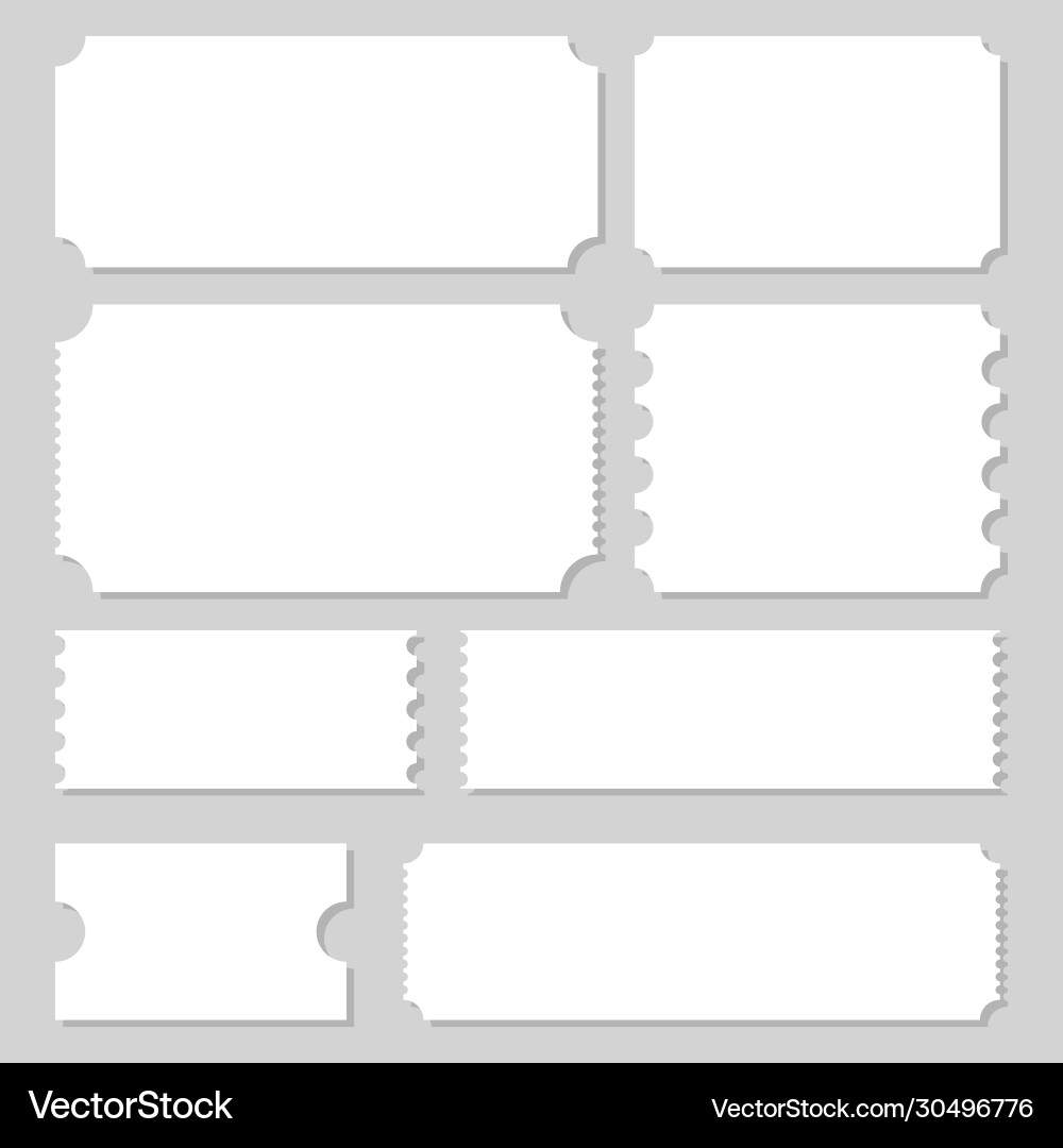 Empty ticket template Royalty Free Vector Image