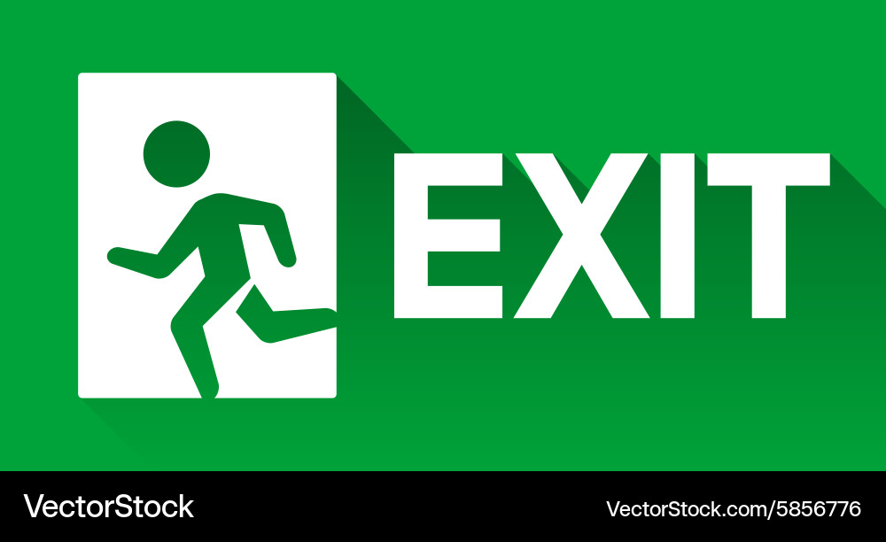 Exit sign Royalty Free Vector Image - VectorStock