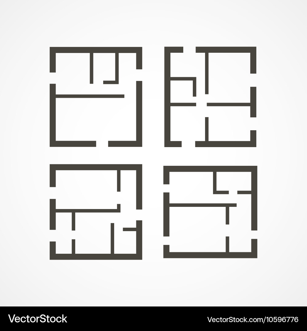 Floor plan icons Royalty Free Vector Image - VectorStock
