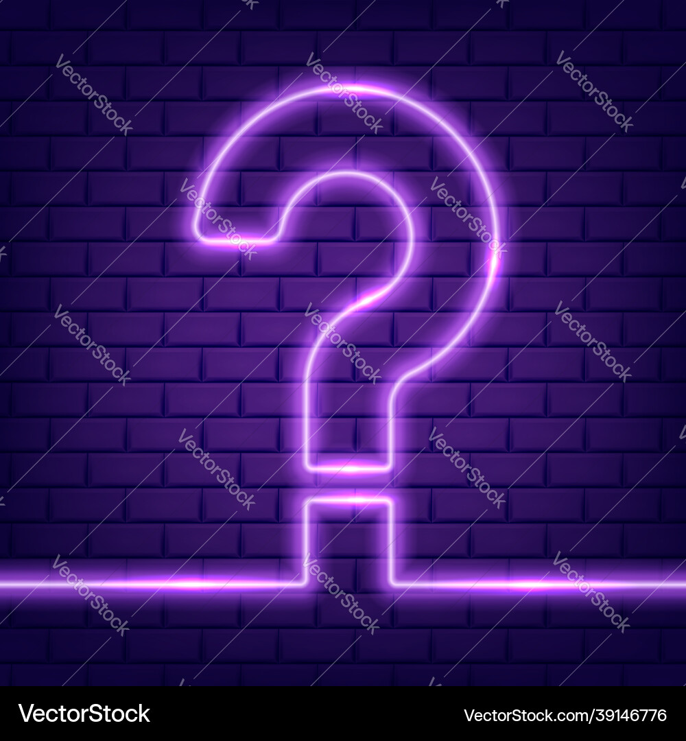 Glowing outline neon question mark or sign Vector Image