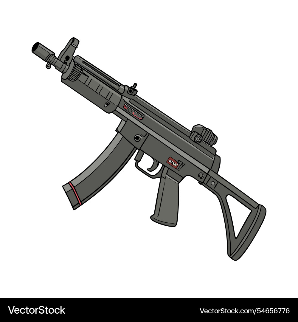 Gun mp5-style weapon tactical firearm Royalty Free Vector