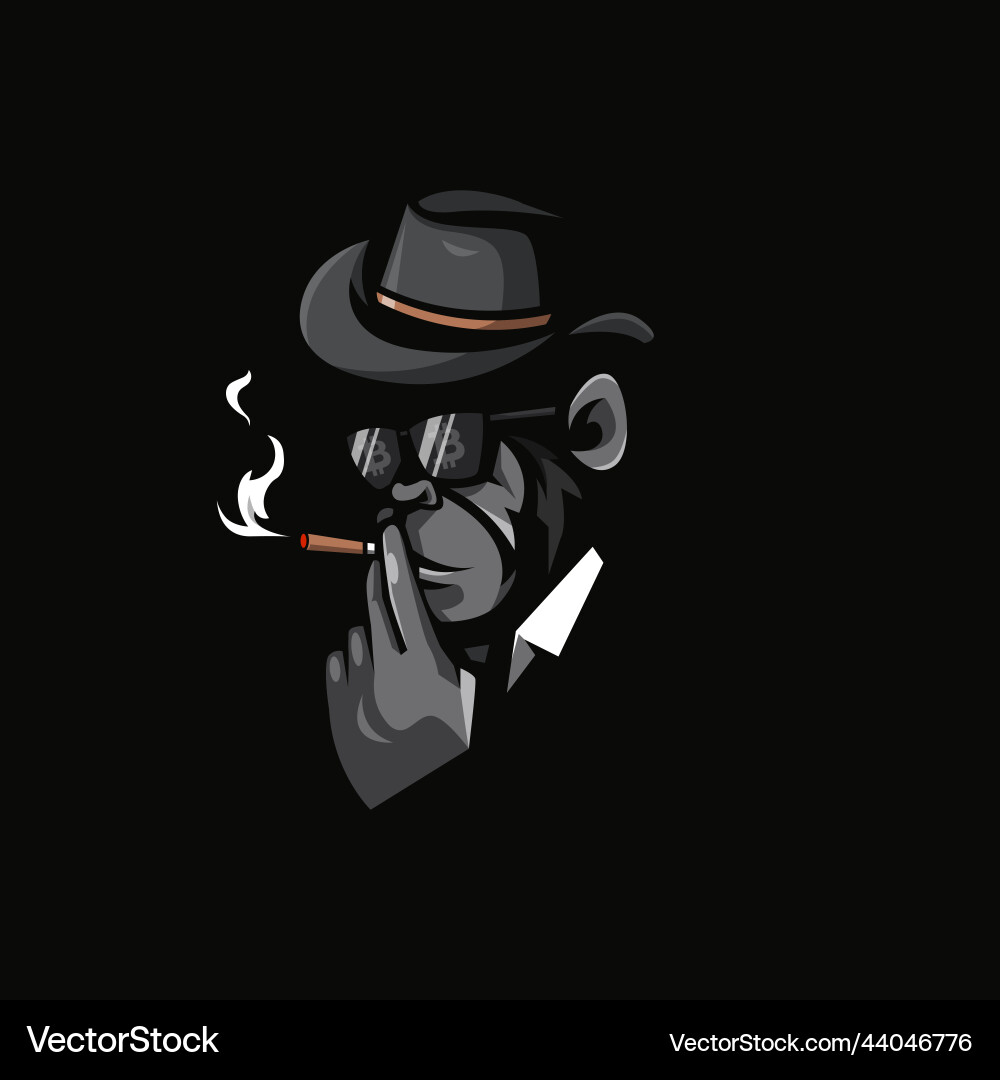Monkey smoking Royalty Free Vector Image - VectorStock