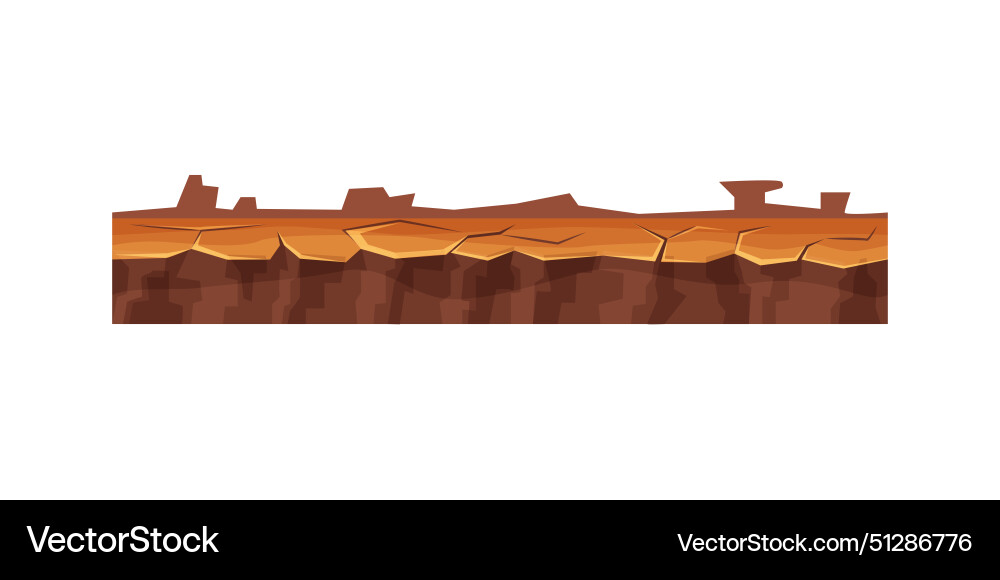 Seamless ground cross section of desert and bare Vector Image