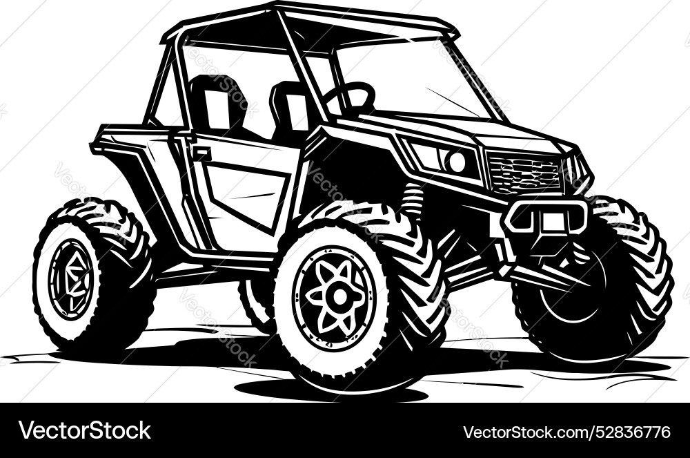 Utv adventure seeker emblem for outdoor Royalty Free Vector
