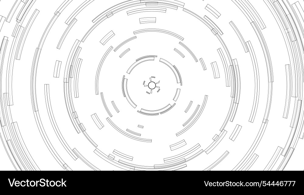 3d circular pattern style wireframe model Vector Image