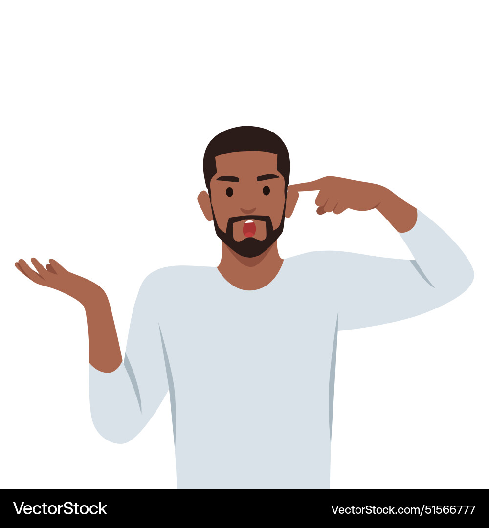Angry man making crazy gesture with one finger Vector Image