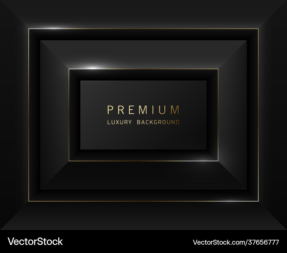 Black abstract rectangular luxury frame – Royalty-Free Vector | VectorStock
