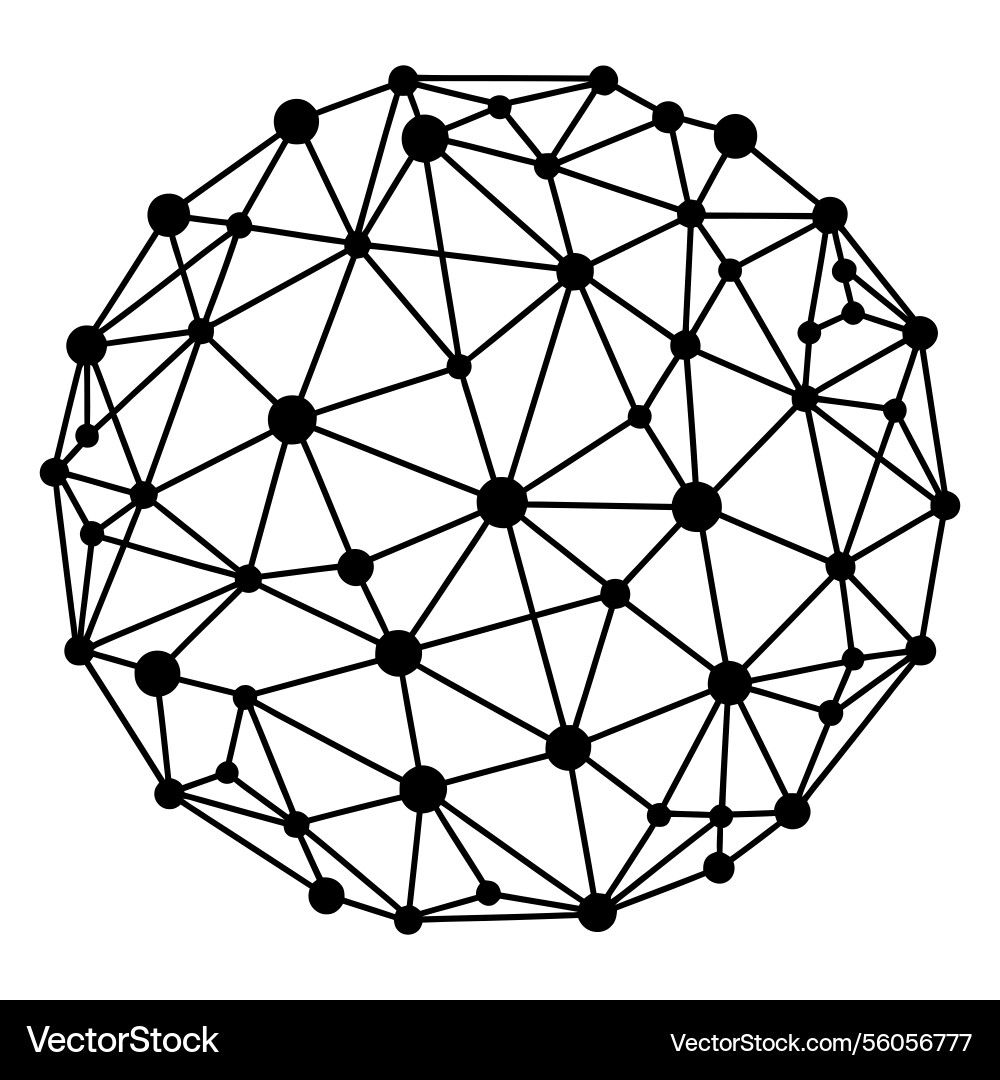 Blockchain Knoten Netzwerk Silhouette Lizenzfreier Vektor
