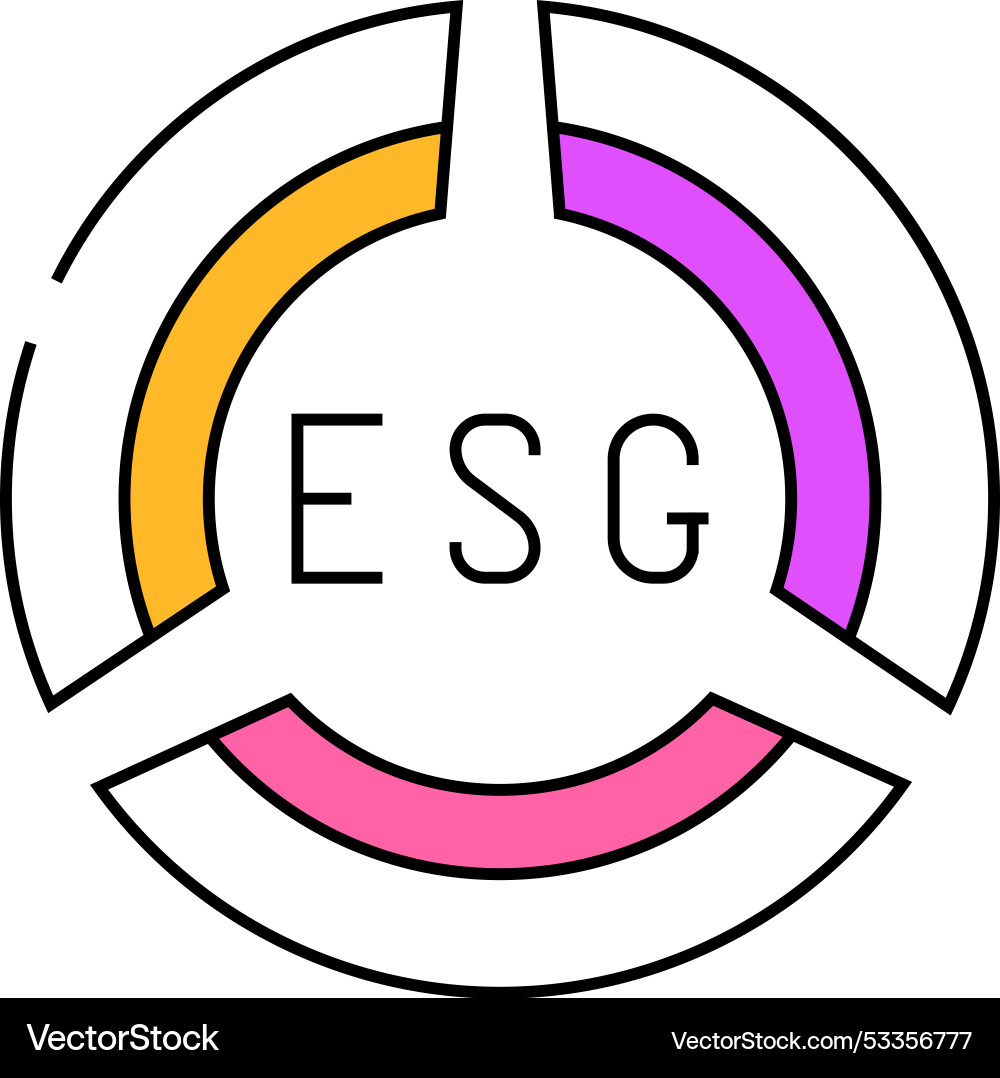 Esg environmental social governance icon color Vector Image