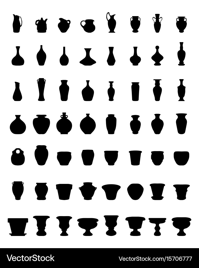 Flower pots and pottery Royalty Free Vector Image