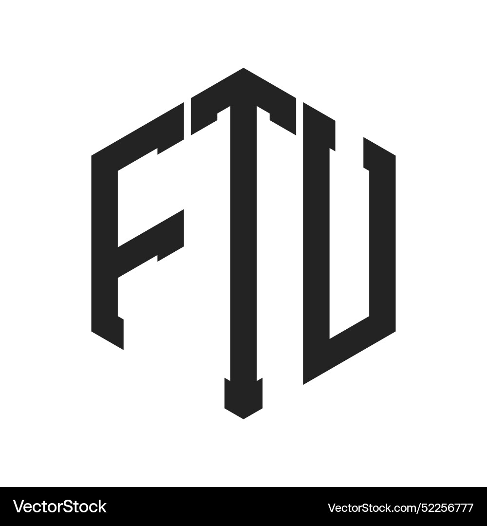 Ftu logo design initial letter monogram Royalty Free Vector