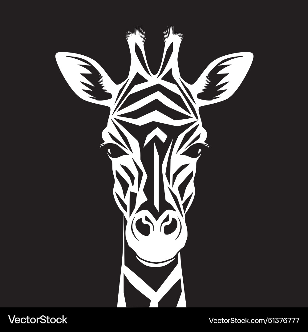 Giraffe - black and white Royalty Free Vector Image