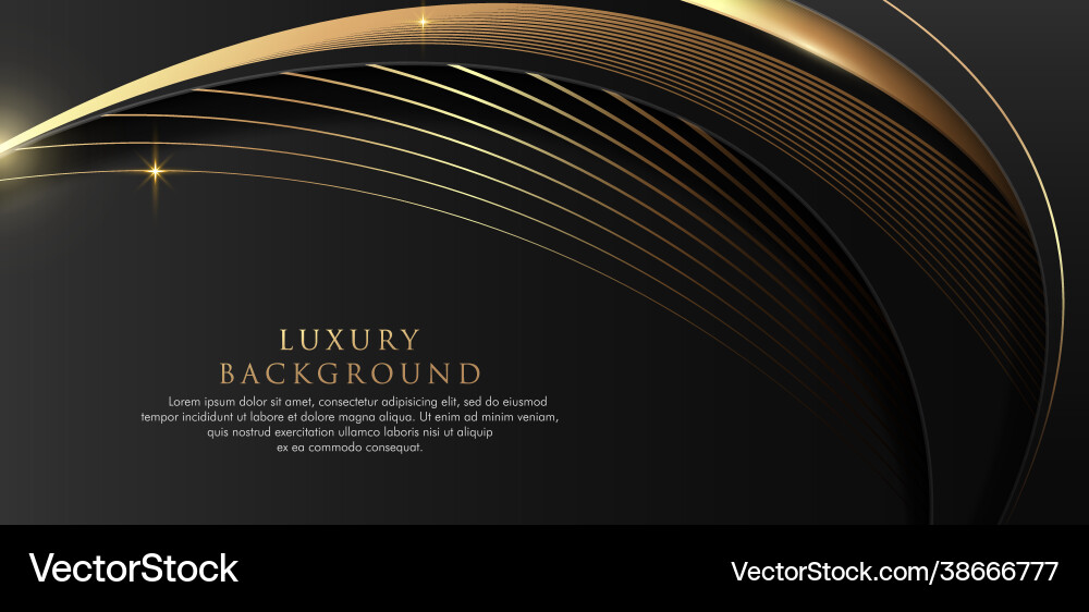 Modern abstract curve geometric shape on black Vector Image