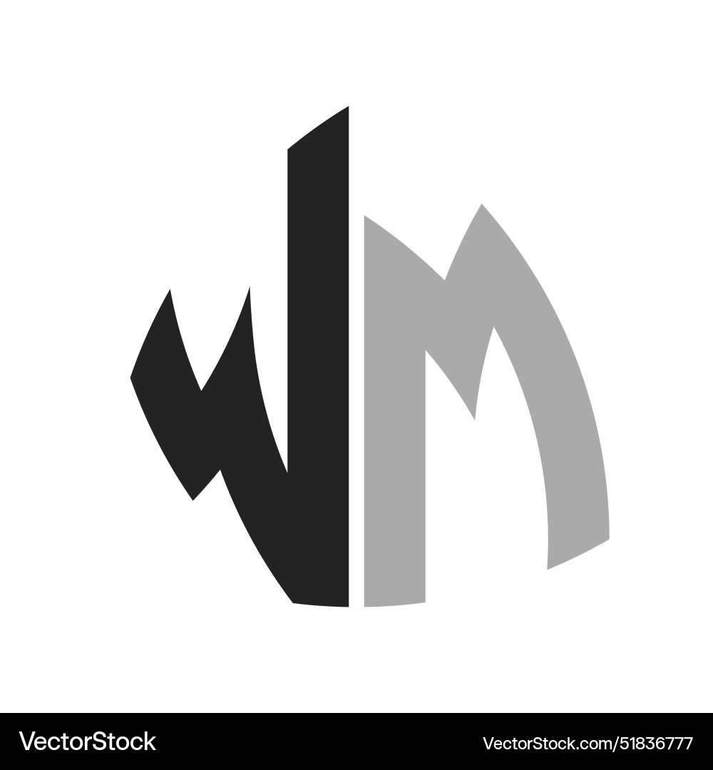Modern creative wm logo design letter icon Vector Image