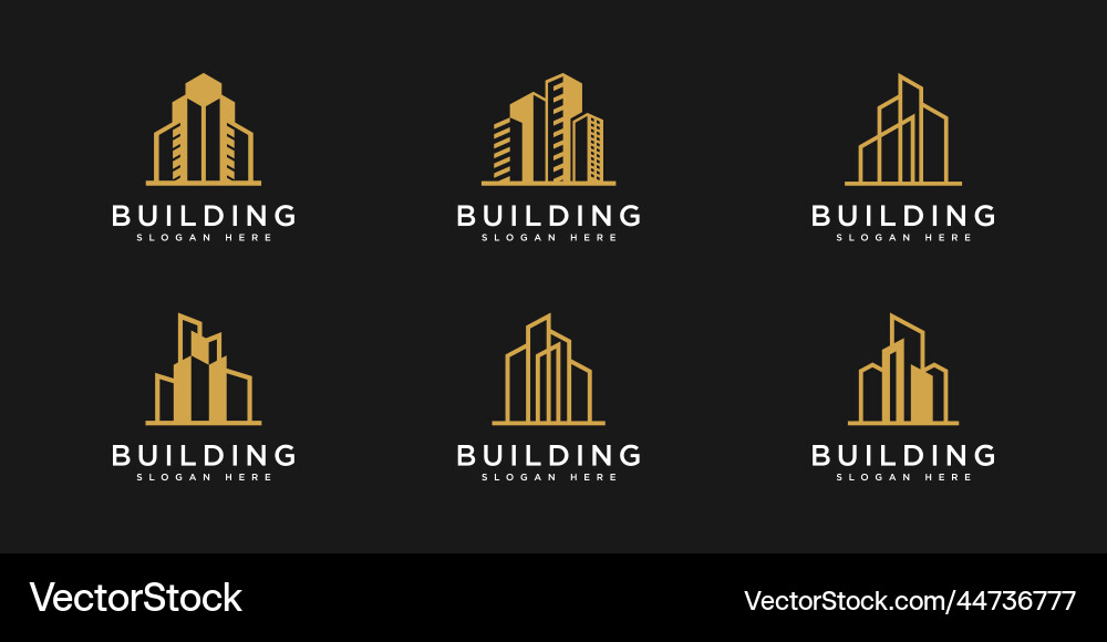 Set of building logo design template Royalty Free Vector