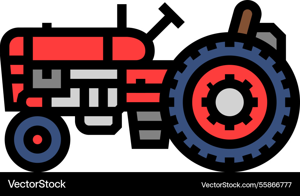 Tractor redneck color icon Royalty Free Vector Image
