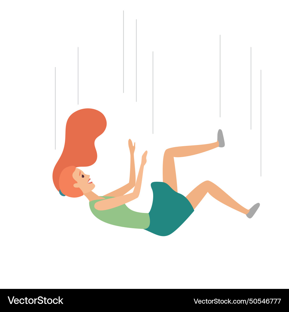 Woman falling down from height female character Vector Image