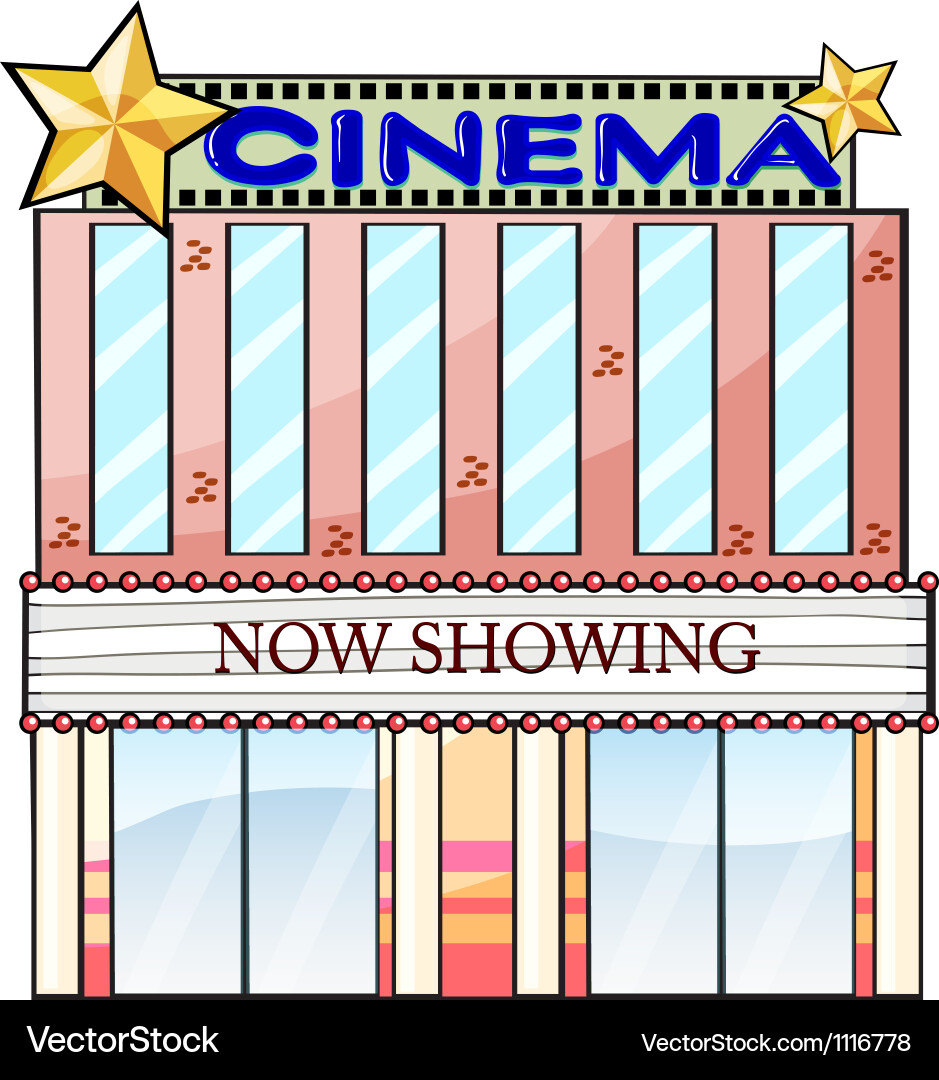 A cinema theater building Royalty Free Vector Image