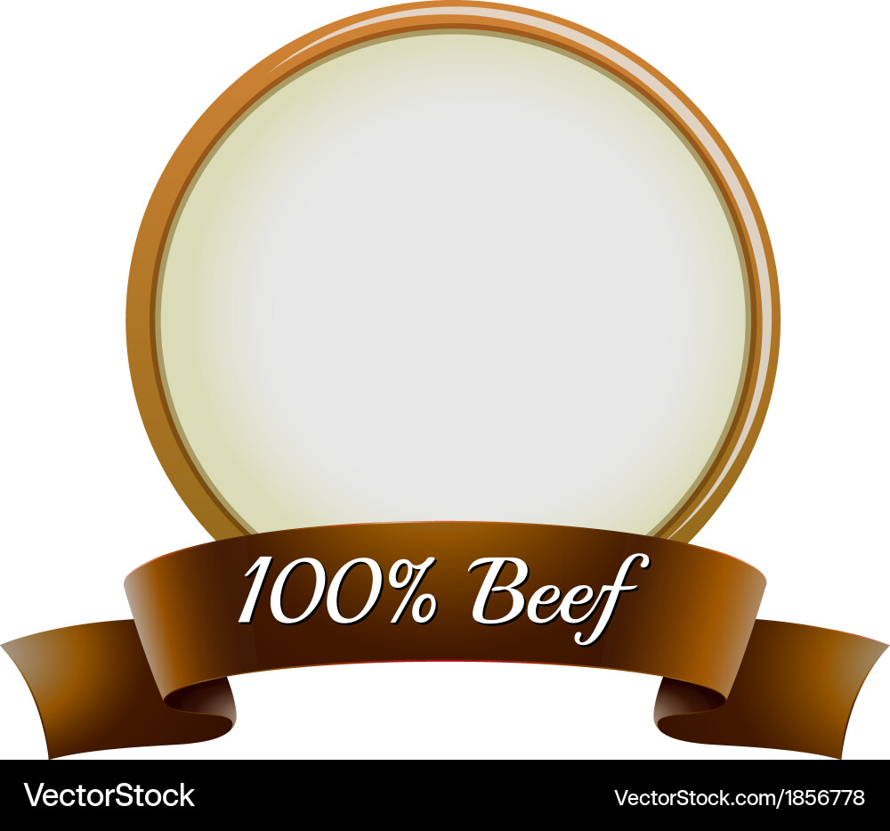 A pure beef label Royalty Free Vector Image - VectorStock