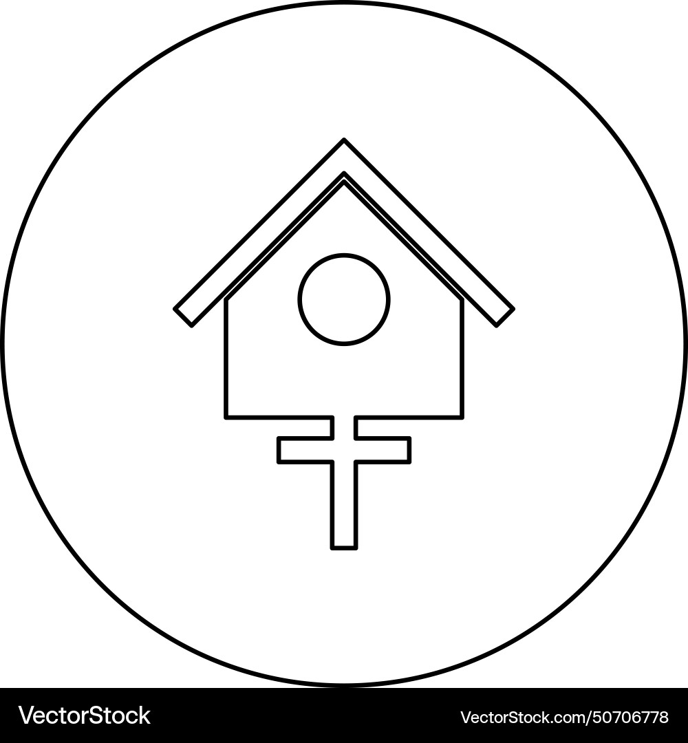 Bird box starling house birdhouse nesting icon Vector Image