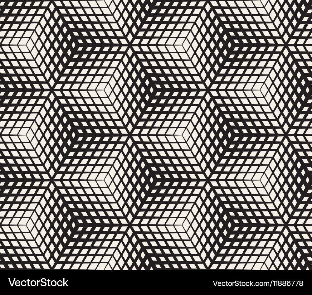 Black and White Halftone Cube Pattern Royalty Free Vector