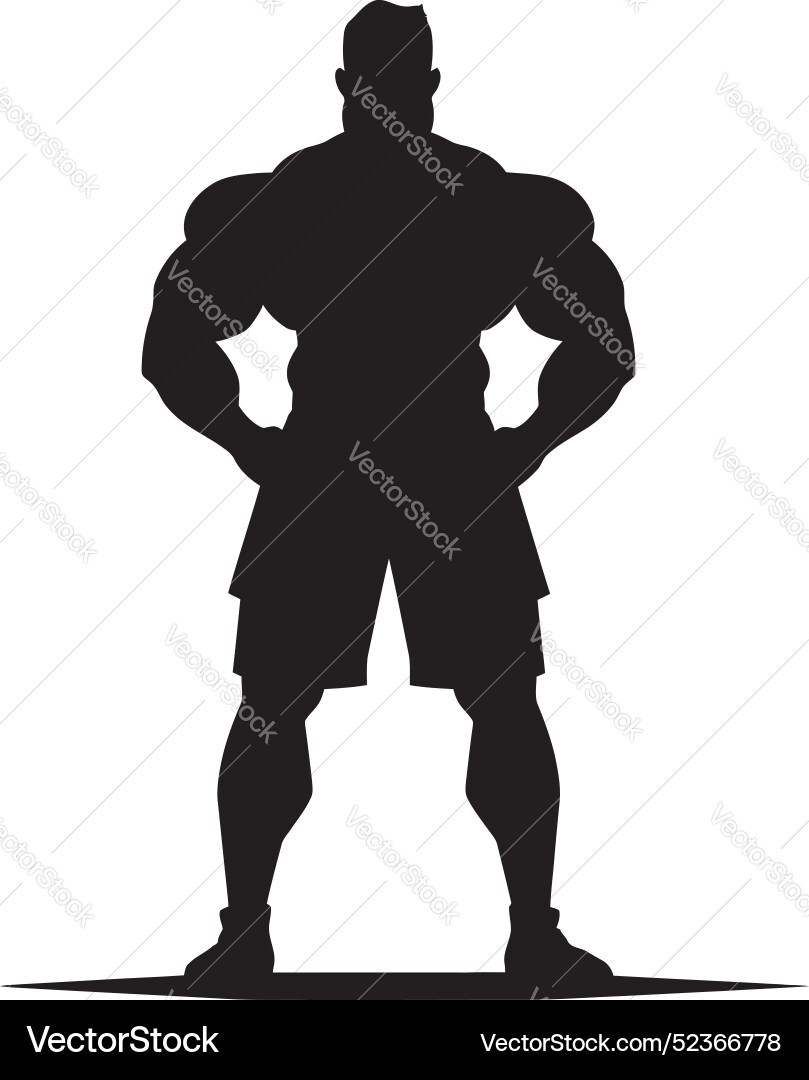 Comic strength emblem cartoon caricature black Vector Image